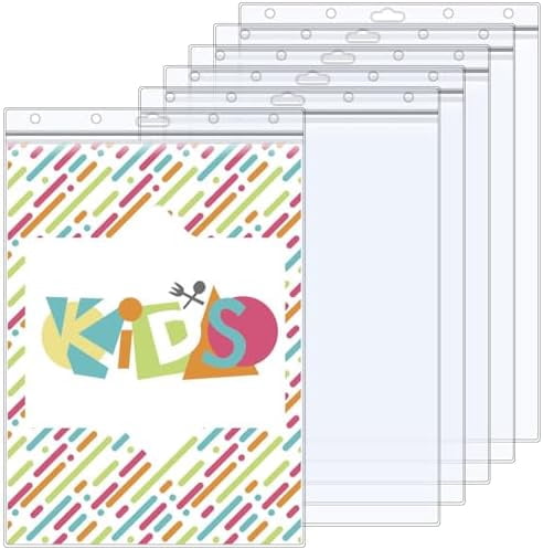 6 Pack 8.5" x 11" Resealable Zip Sheet Protectors, Waterproof Clear ...