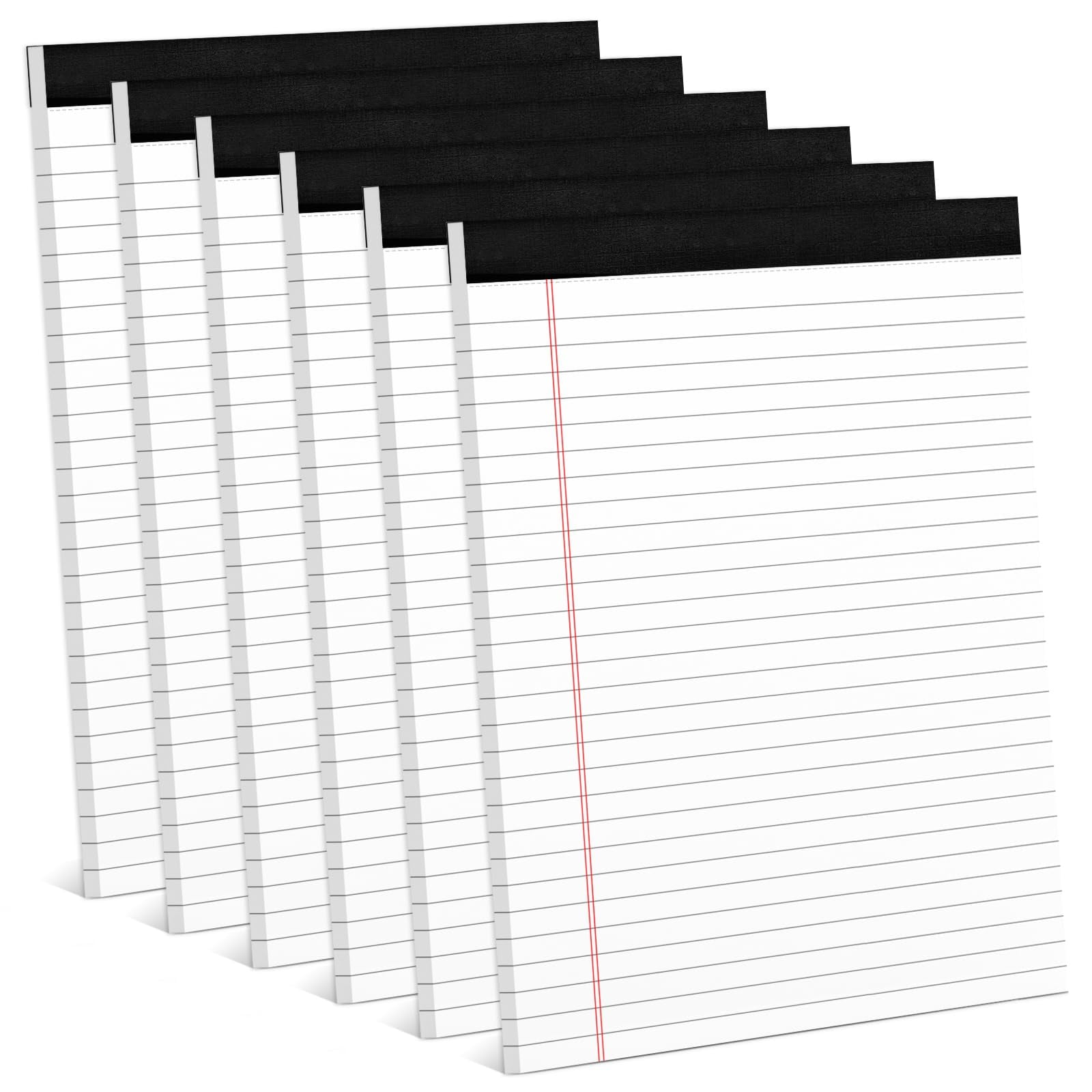 6 Pack 8.5 x 11 Legal Pads Wide Ruled, 30 Sheets Per Pad, White Office ...