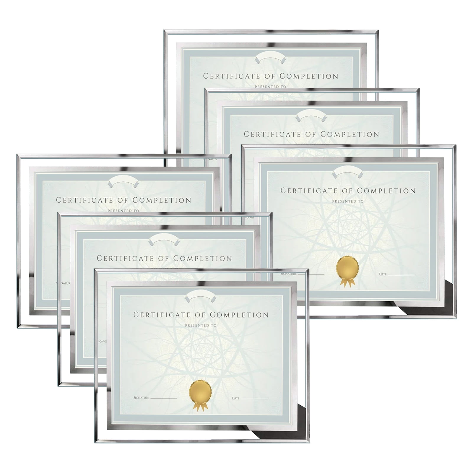 6 Pack 8.5x11 Glass Photo Document Frame for Tabletop Display, Bulk ...