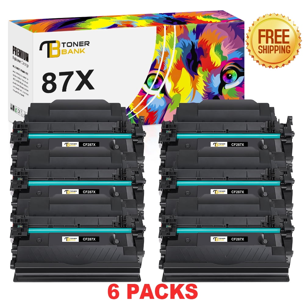 6-Pack 87X Toner Cartridge Compatible for HP CF287X 87X CF287A 87A ...