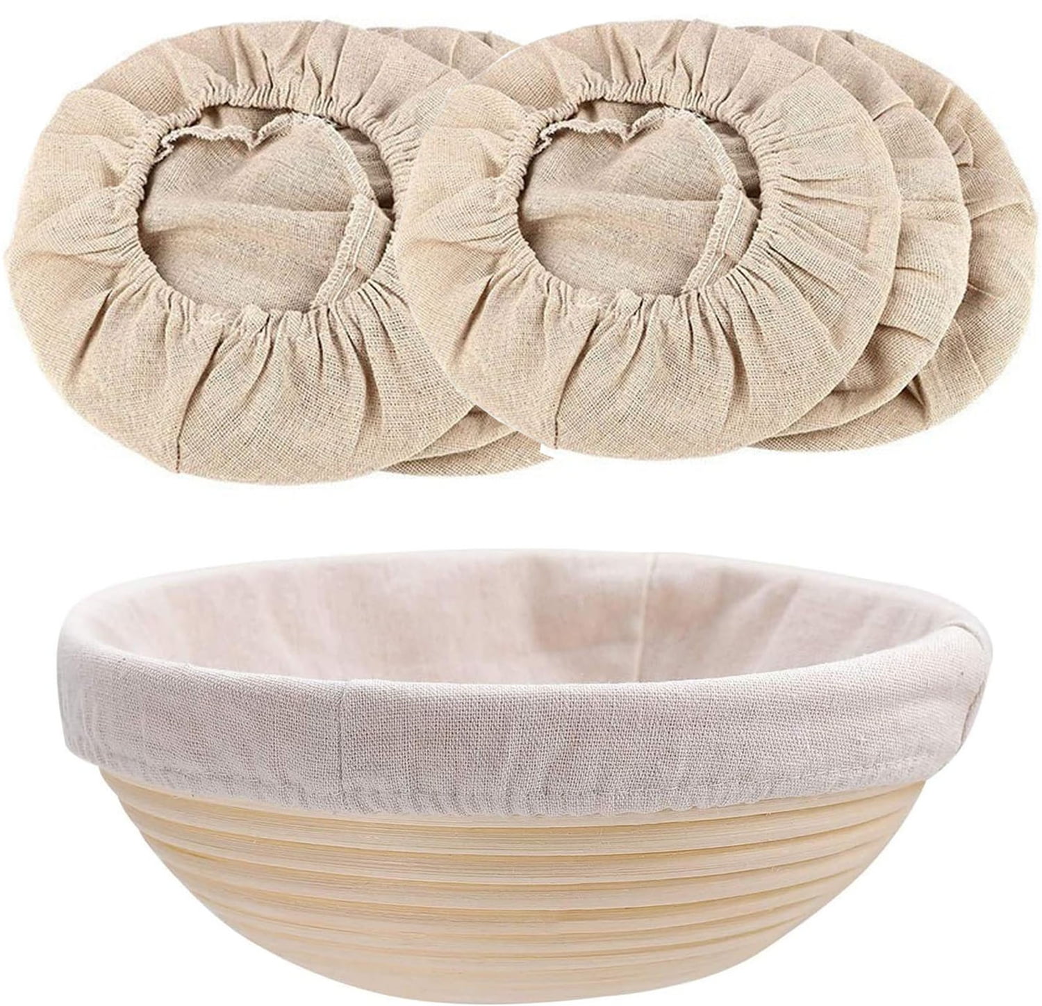 6 Pack 9 Inch Proofing Bread Basket Cloth,Breathable Liner Cotton Flax ...
