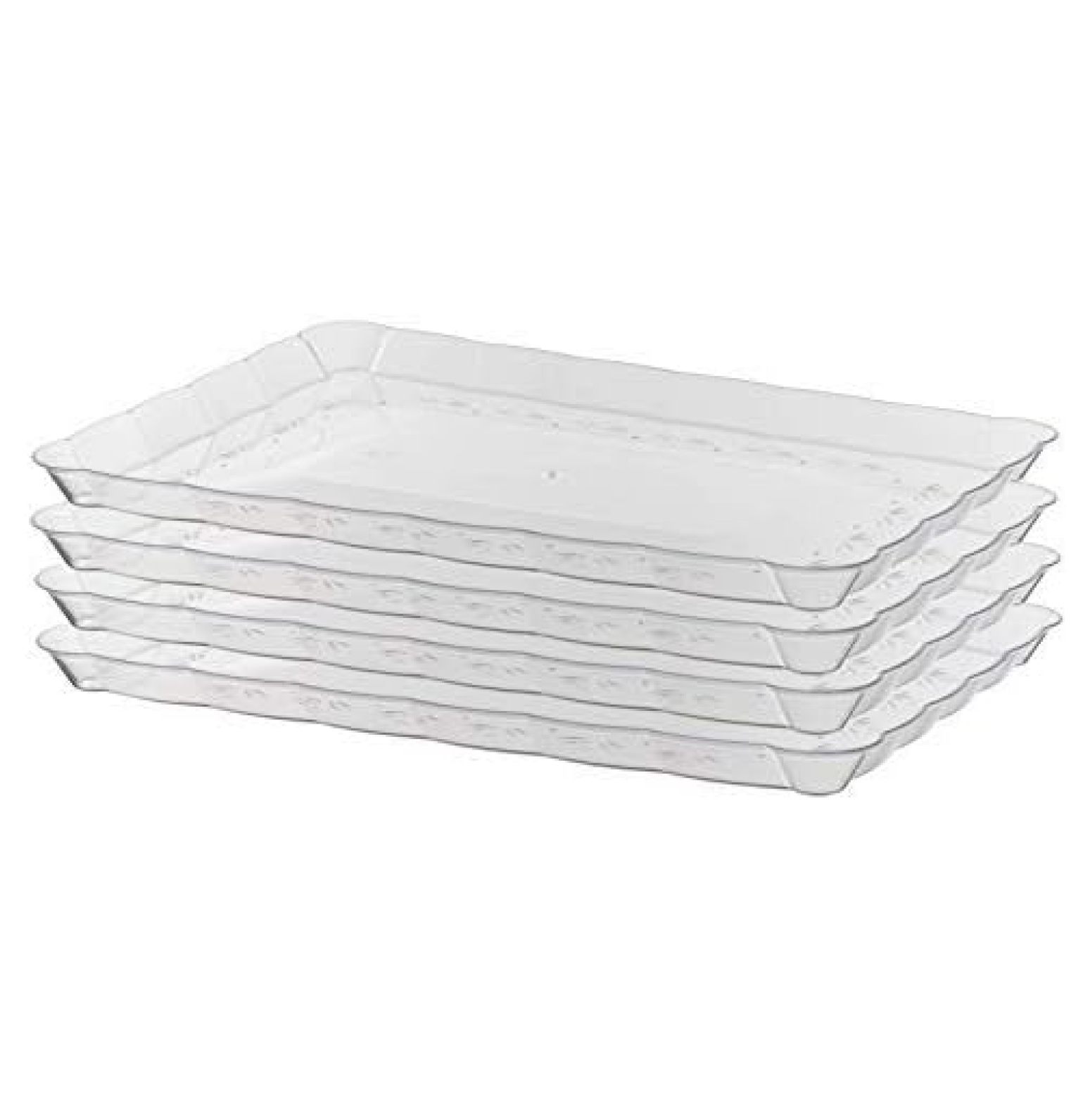 6 Pack of 9 Inch. x 13 Inch. Rectangle Premium Disposable Plastic ...