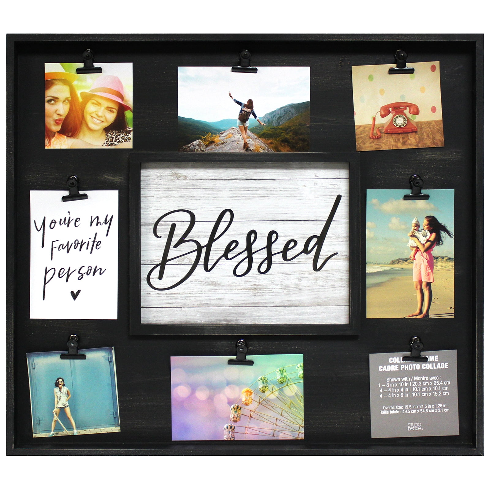 6 Pack: 9 Opening Black Rustic Collage Clip Frame by Studio Décor ...