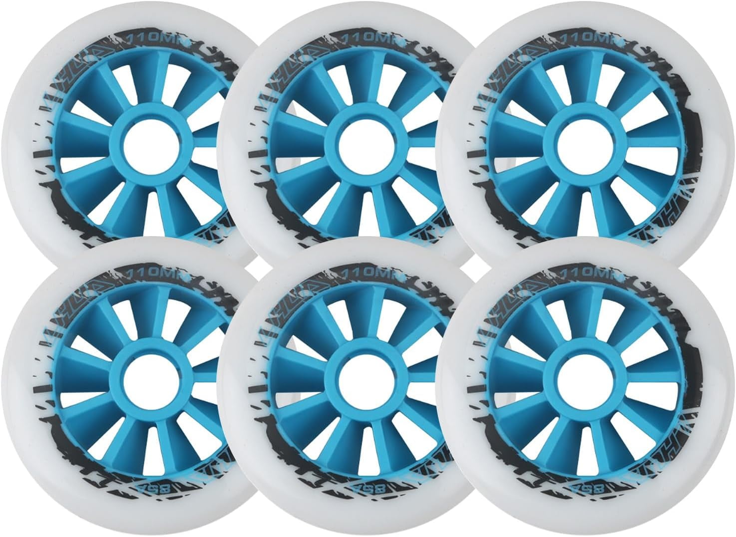 6 Pack 90mm/100mm/110mm Inline Skate Wheels, 85A Roller Skate Wheels for Roller Blade Wheel ...