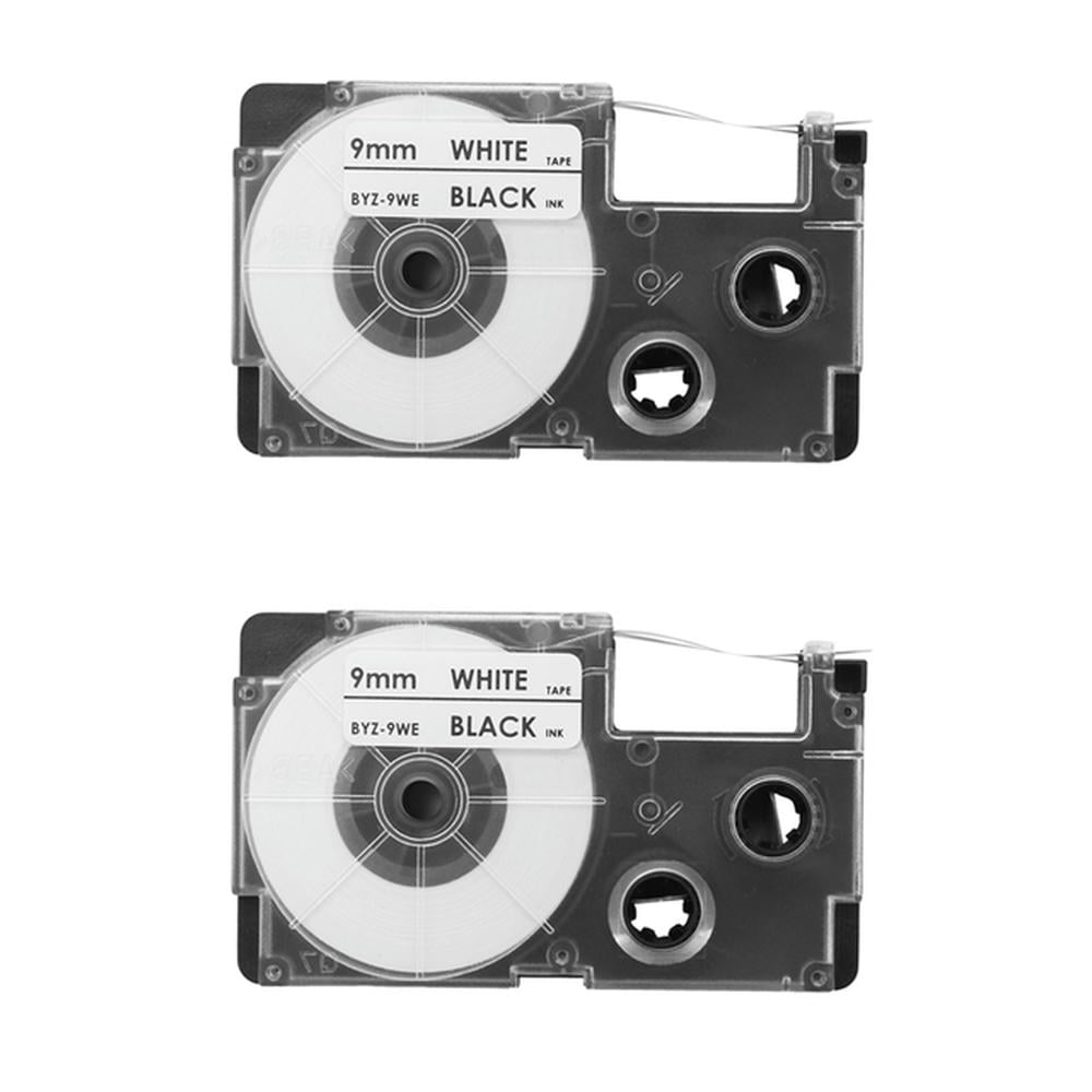 6 Pack 9Mm Black On White Label Tape Label Maker Compatible With KL-120 ...