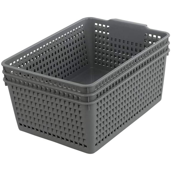 6 Pack A4 Paper Storage Basket Tray, Plastic Shallow Storage Basket ...