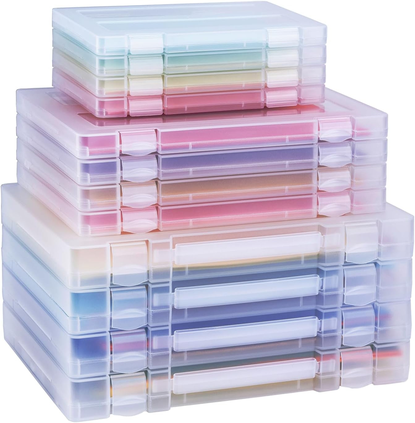 6 Pack A4 Paper Storage Boxes, 8.5 x 11 US Letter Project Boxes, Thick ...