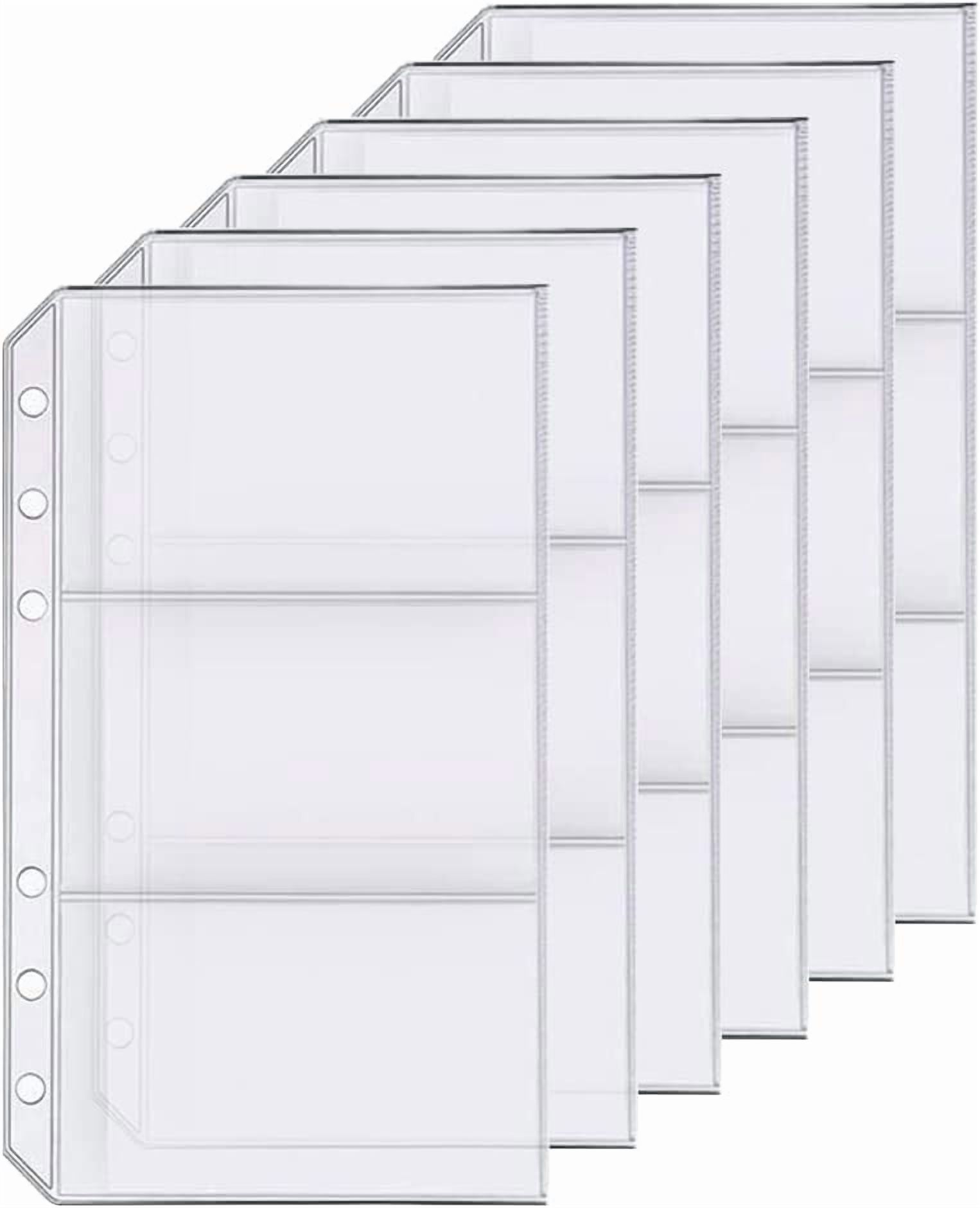 6 Pack A6 Holes Binder Name Card Holder Plastic Business Organizer ...