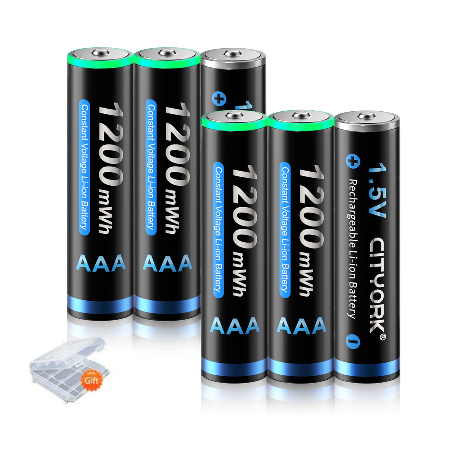 6 Pack AA Batteries 3000mWh 1.5V Lithium High Capacity AA Rechargeable ...