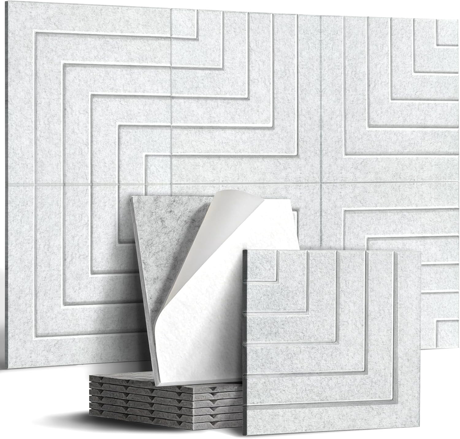 6 Pack Acoustic Panels, 23.6x23.6 Inch Sound Proof Panels for Walls ...