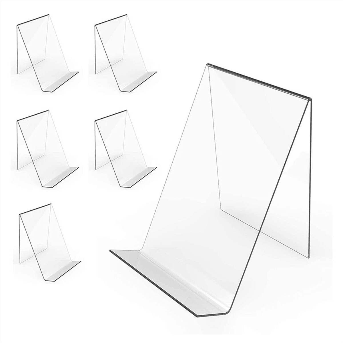 6 Pack Acrylic Book Stand, Clear Display Easel, Stand Holder for ...