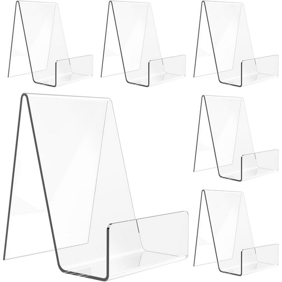 6 Pack Acrylic Book Stand, Clear Easel Stand for Display, Book Display ...