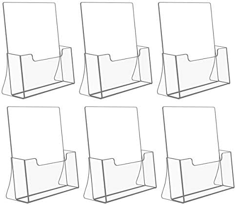 6 Pack Acrylic Brochure Holder 8.5 x 11 inches, Clear Acrylic ...
