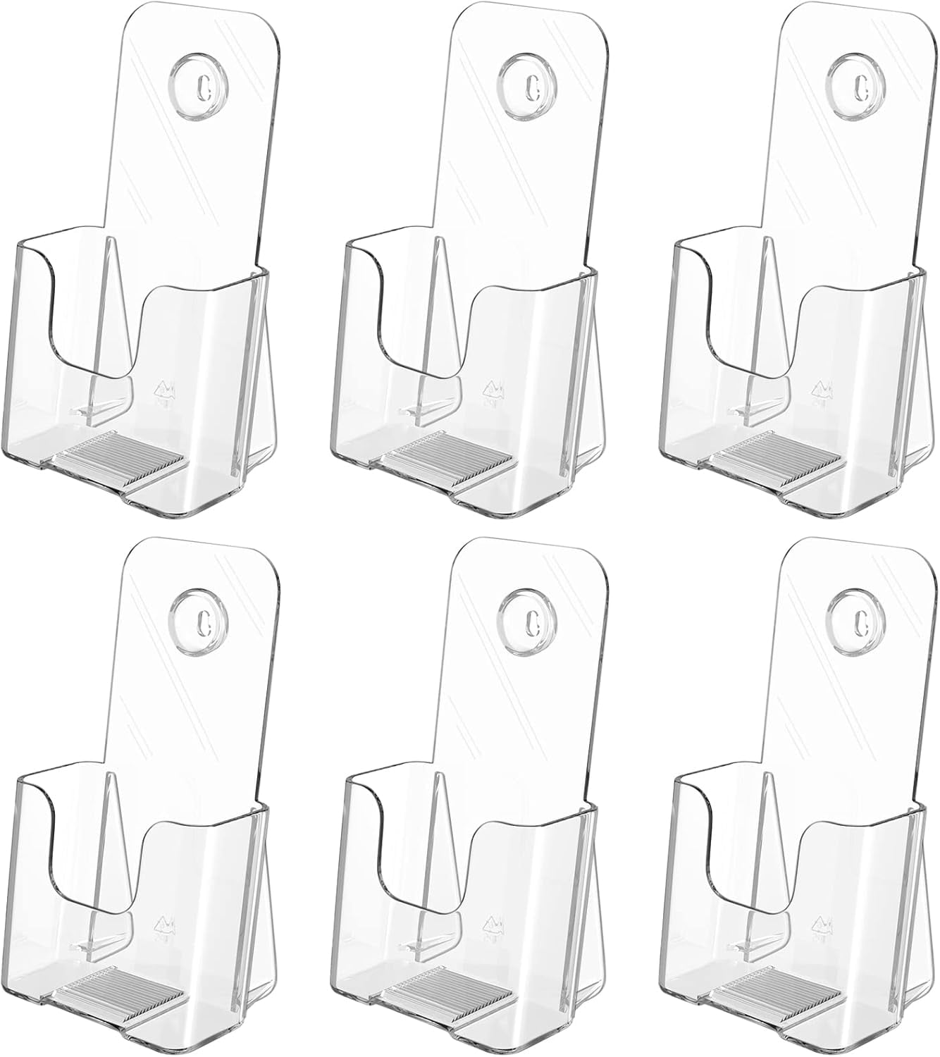 6 Pack Acrylic Brochure Holder, Trifold 4 inches Wide Plastic ...