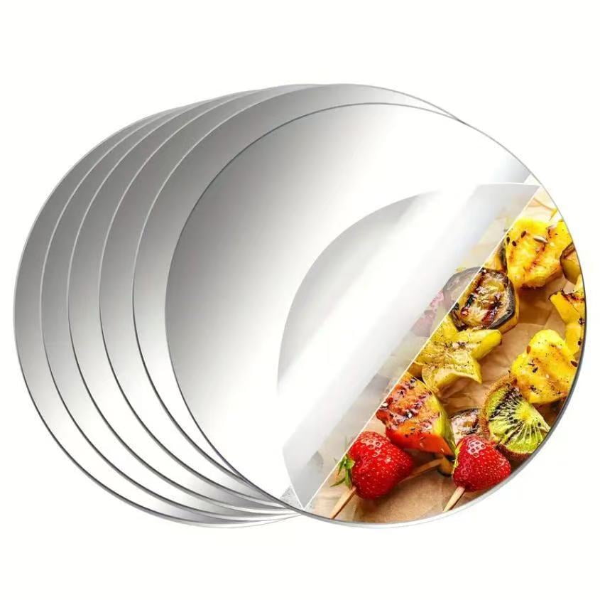 6 Pack Acrylic Round Mirrors, 5.9 inch Circle Mirror Tiles Self ...