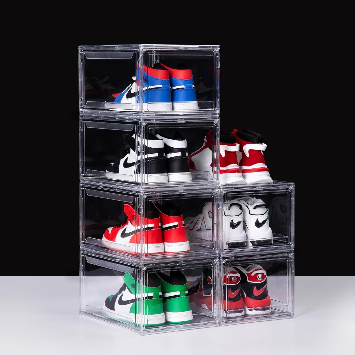 6 Pack Acrylic Shoe Boxes, Clear Shoe Boxes Stackable, Shoe Storage Box ...