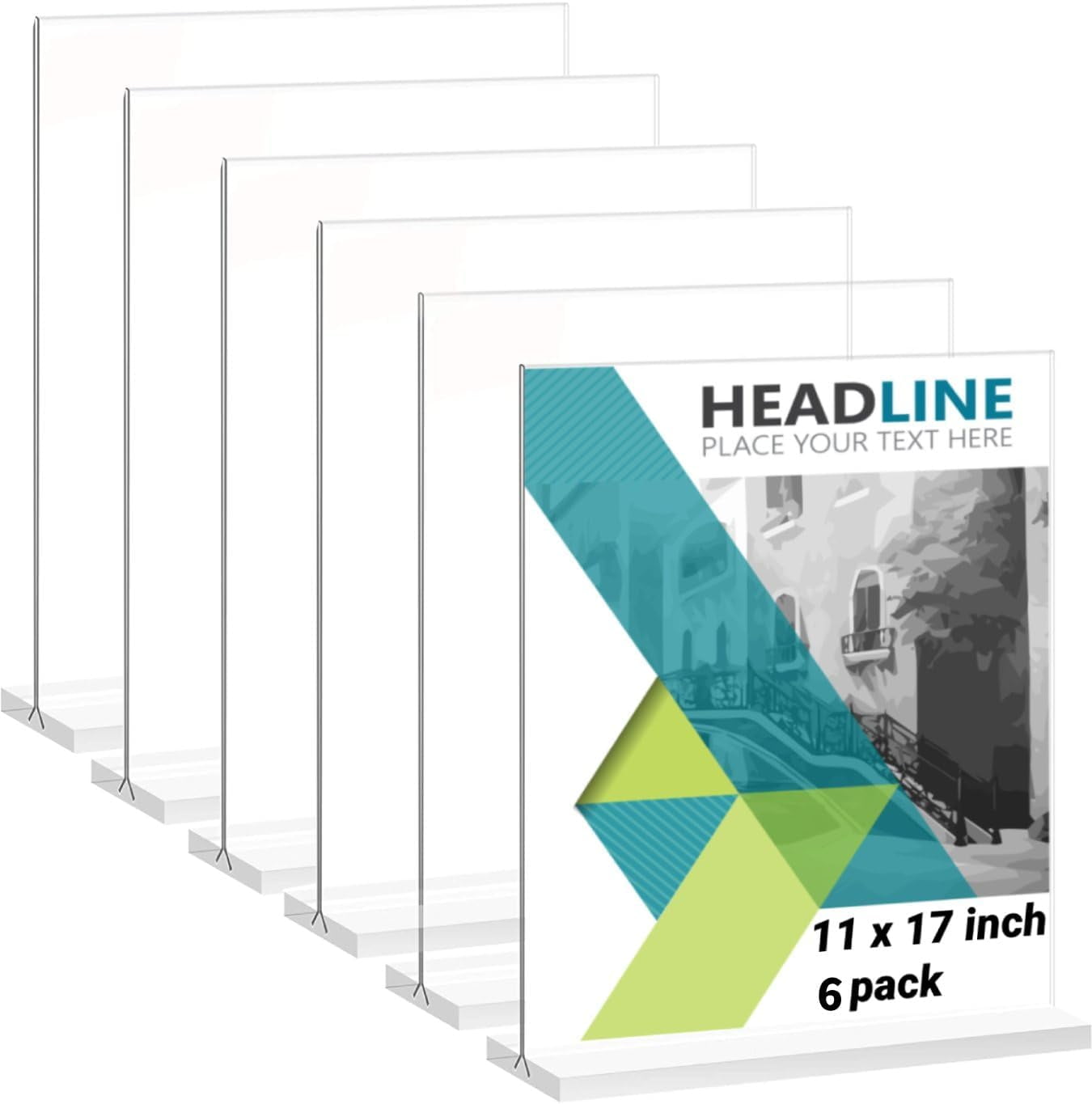 6 Pack Acrylic Sign Holders - Clear T-Shaped Table Menu Display Stand ...