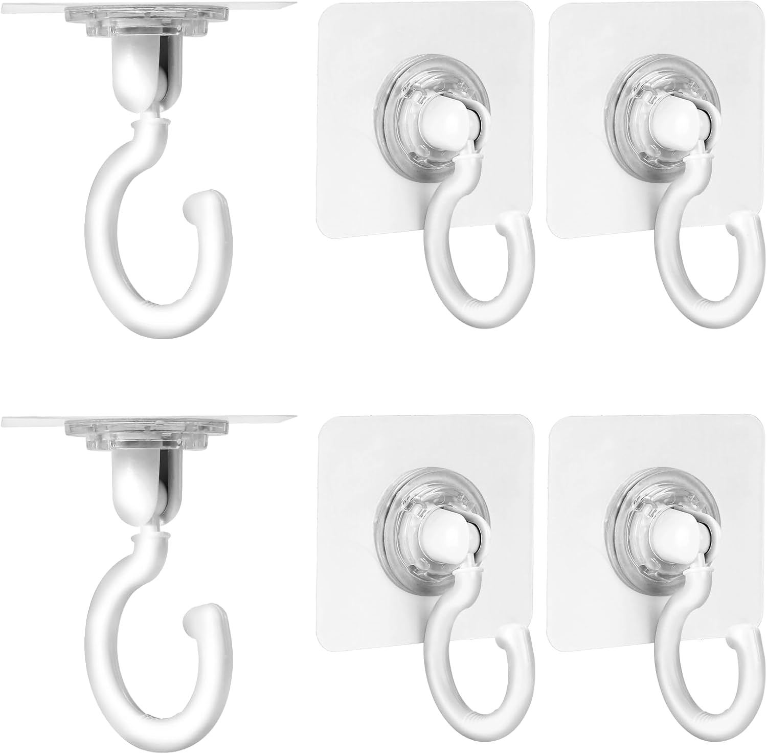 6 Pack Adhesive Ceiling Hooks, Powerful Wall Hooks Towel Hooks Holder ...