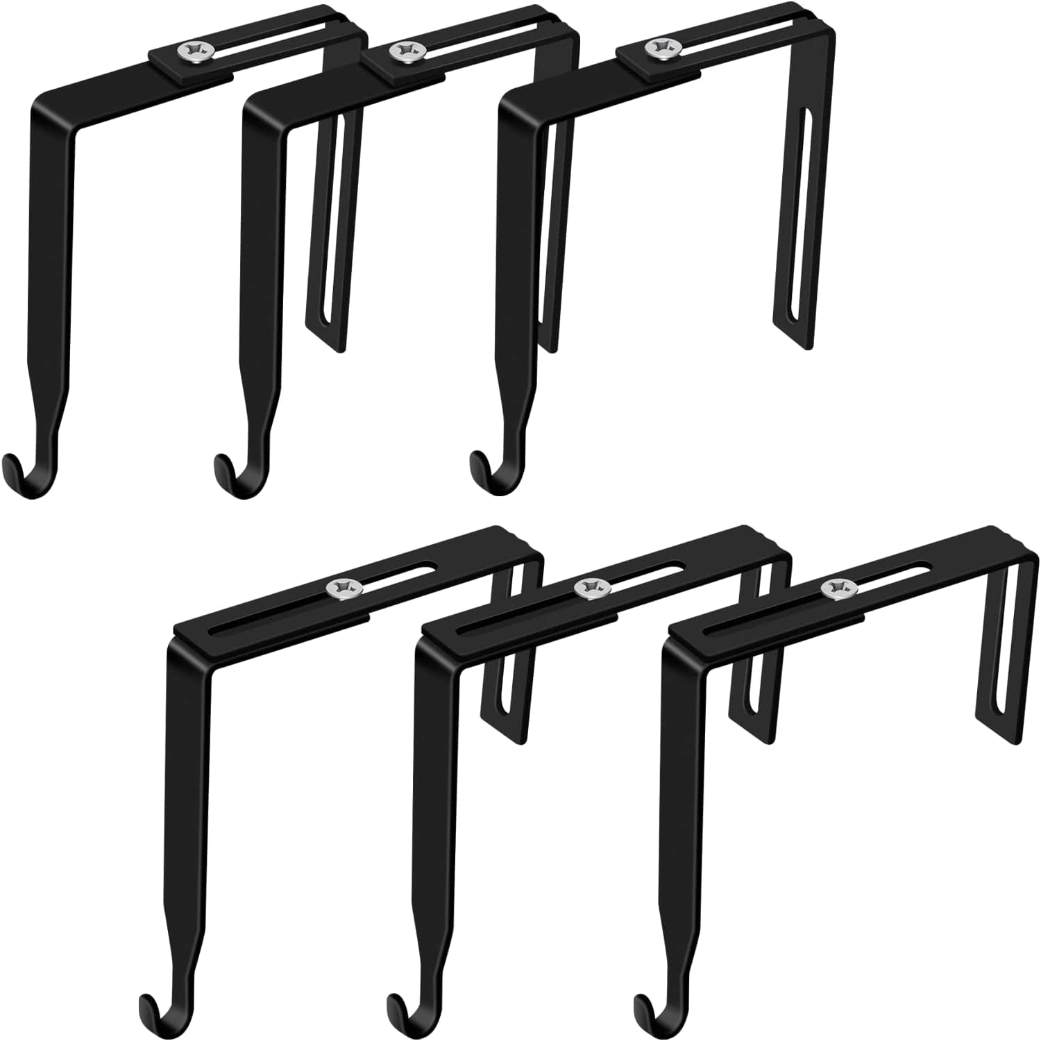 6 Pack Adjustable Cubicle Hangers Black Metal Cubicle Coat Hook ...