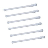 6-Pack Adjustable Steel Tension Rods for Curtains and Cupboards Spring ...