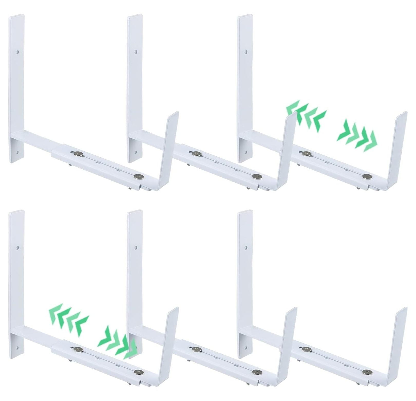 6 Pack Adjustable Window Planter Box Brackets, Flower Window Box Holder ...