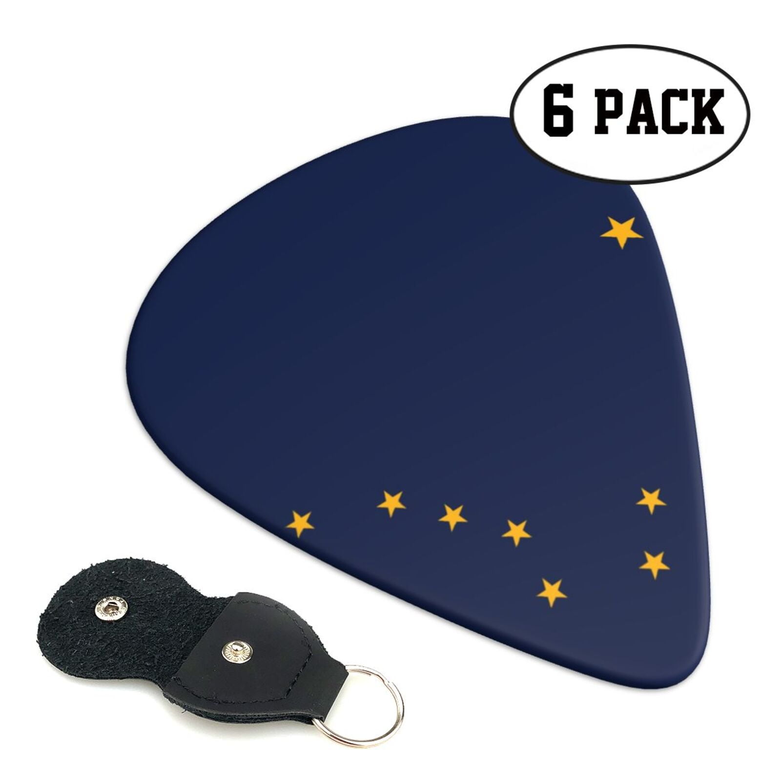 6 Pack Alaska Flag Guitar Picks In Leather Picks Holder For Bass ...