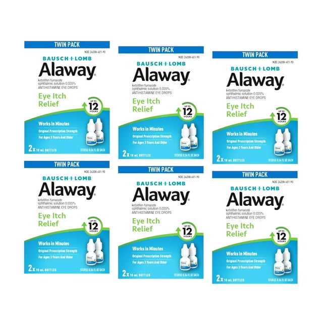 6 Pack - Alaway Antihistamine Eye Drops, 0.34 Ounces, Twin Pack ...