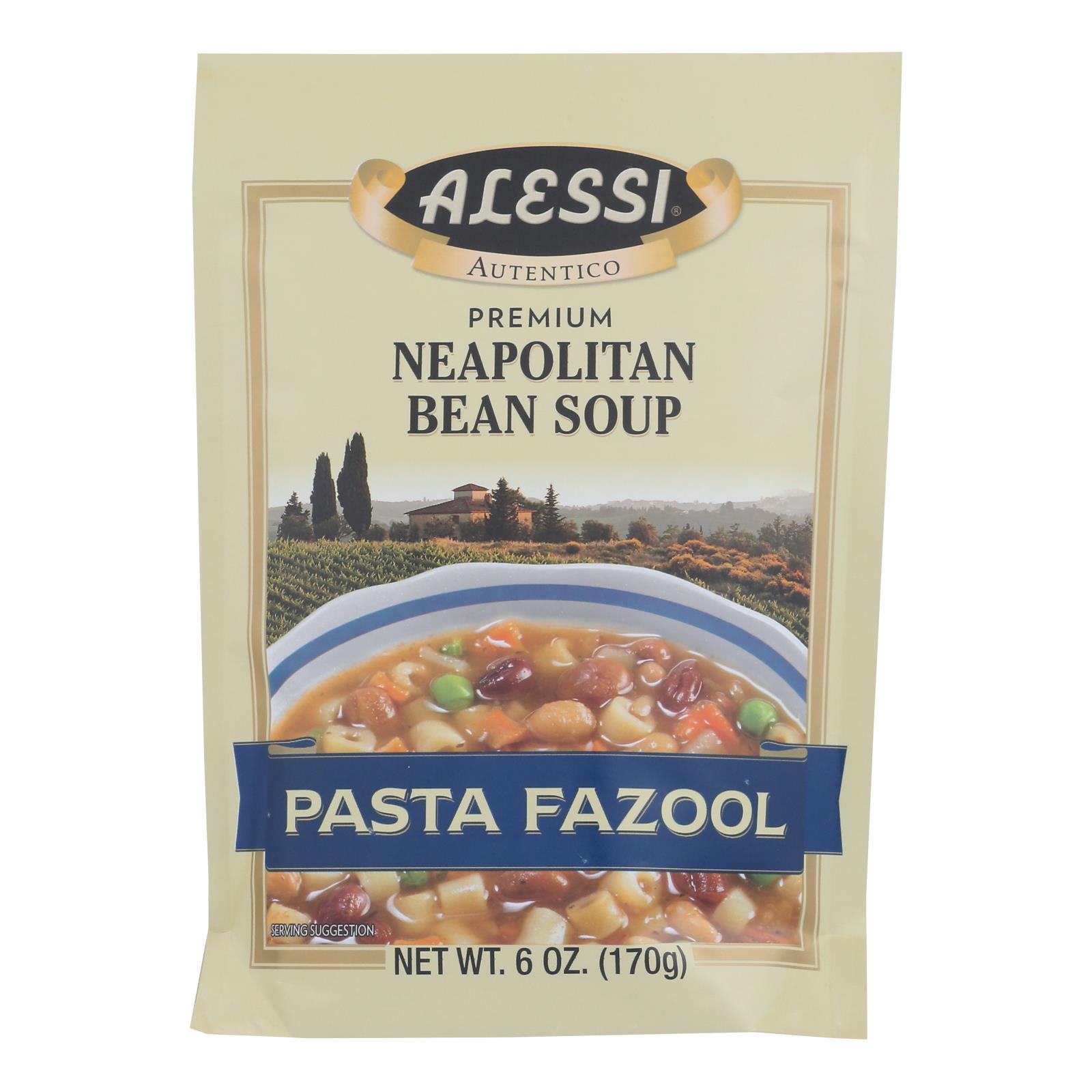 (6 Pack)Alessi - Neapolitan Bean Soup - Pasta Fazool, 6 oz. - Walmart.com