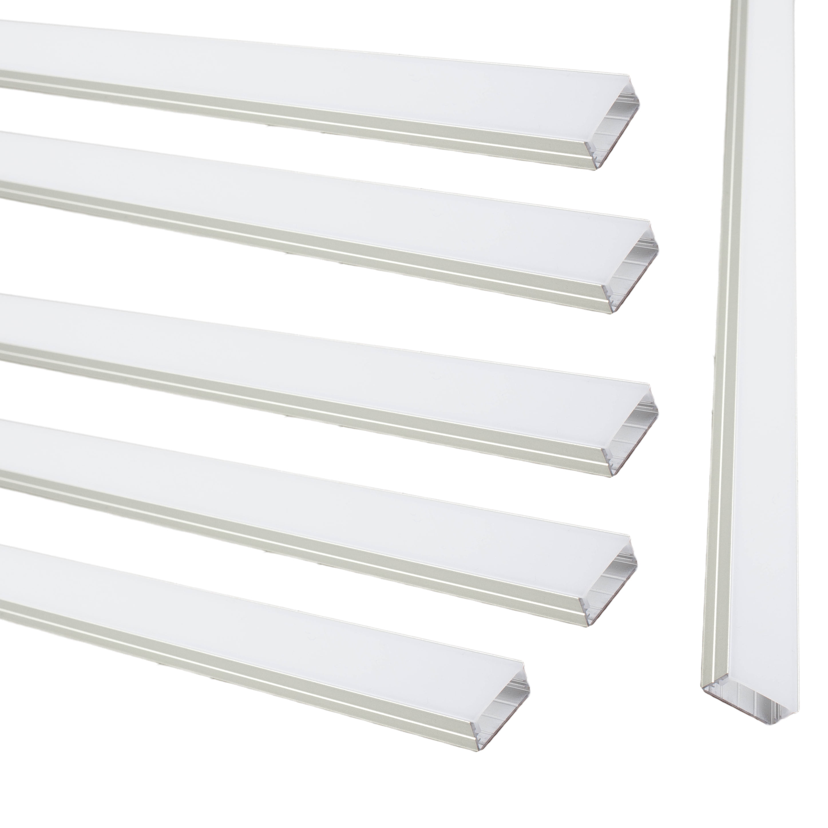 6 Pack Aluminum Channel Extra Wide U Shape Diffuser 3.3ft for LED Strip ...