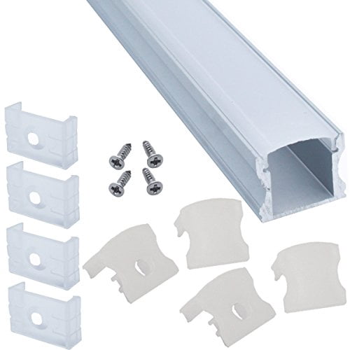 6-Pack Aluminum Channels Deep Square Trimless 1 Meter/3.3 FT Aluminum ...