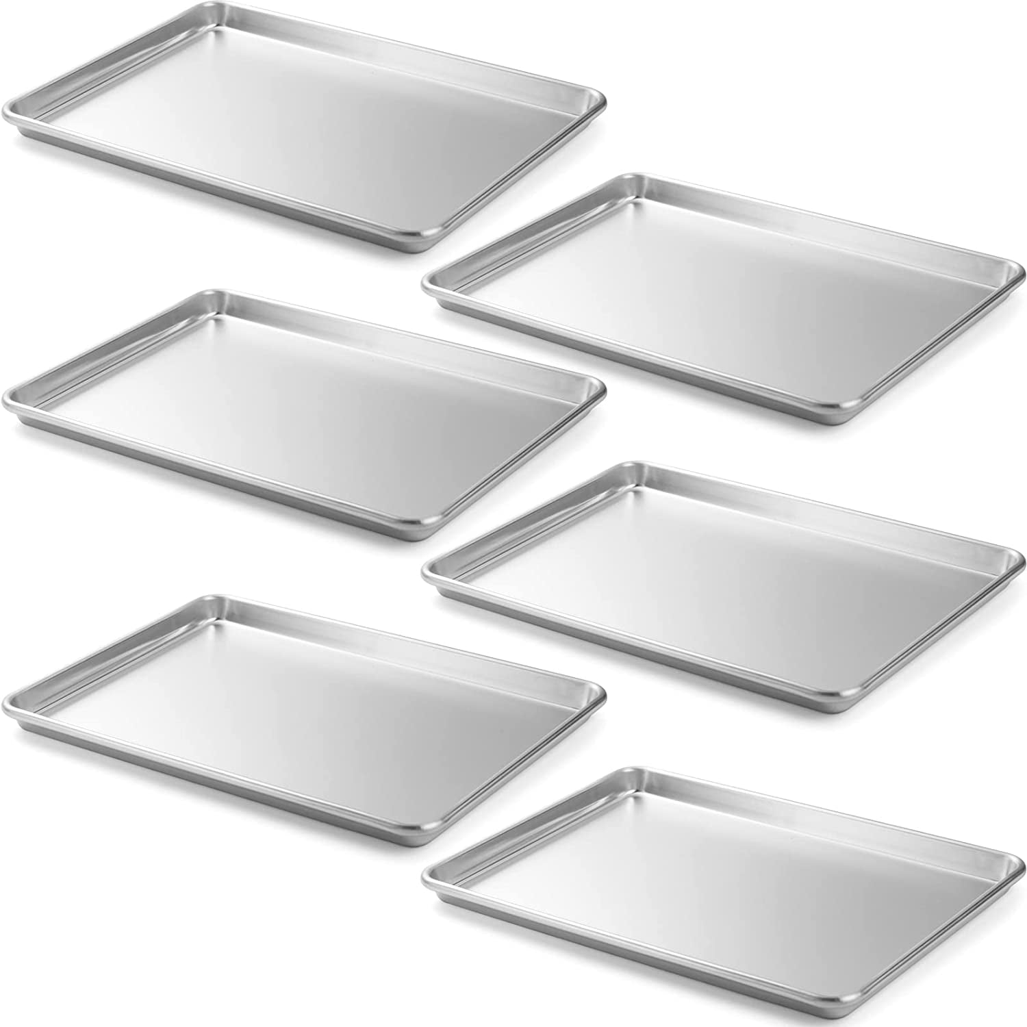 6 Pack Aluminum Sheet Pan, NSF Listed Half Size 18 x 13 inch Commercial ...