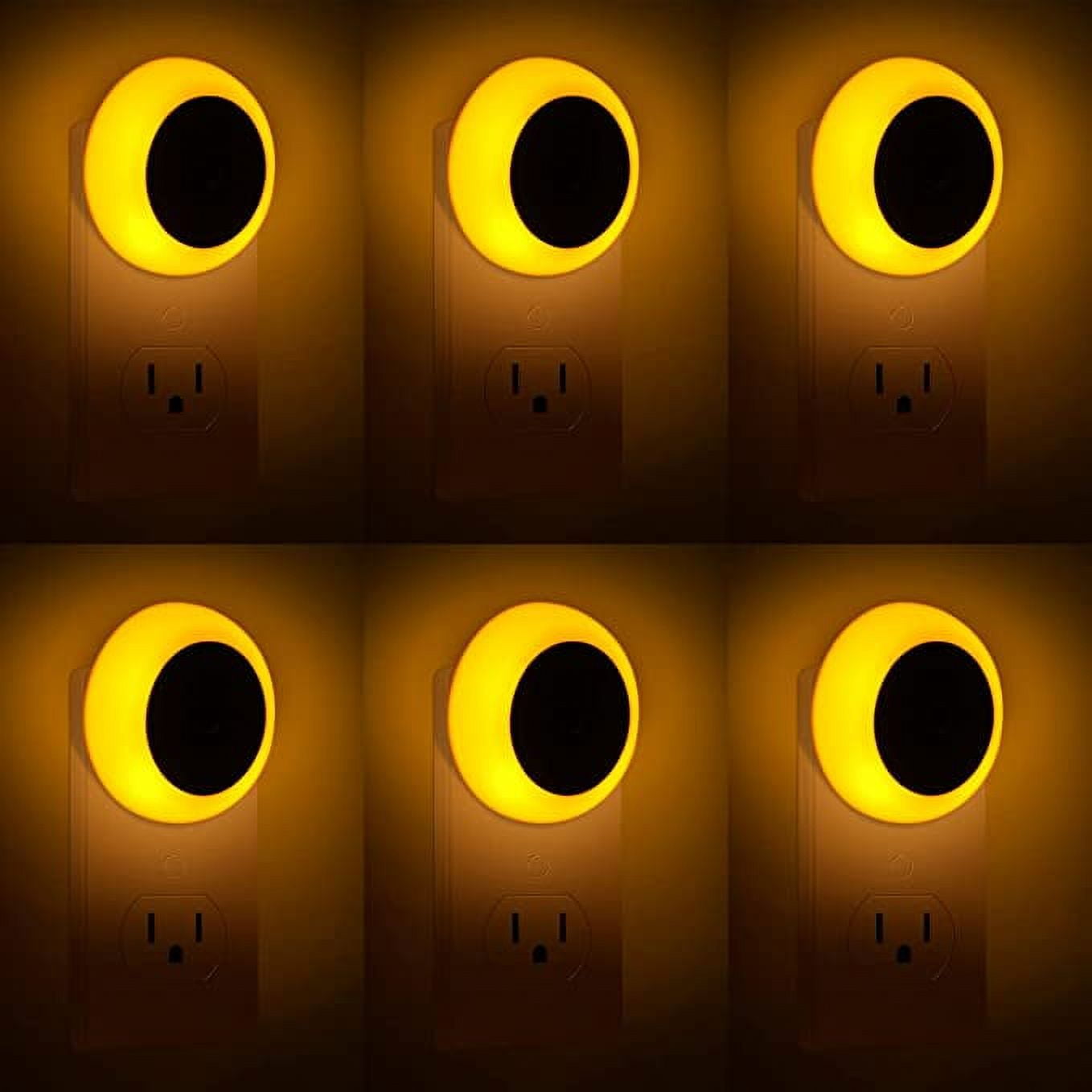 6 Pack Amber Night Light, LED Night Lights Plug into Wall with Dusk to ...