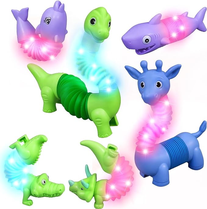 6 Pack Animal Fidget Toys｜LED Animal Pop Tubes Sensory Toys for ...