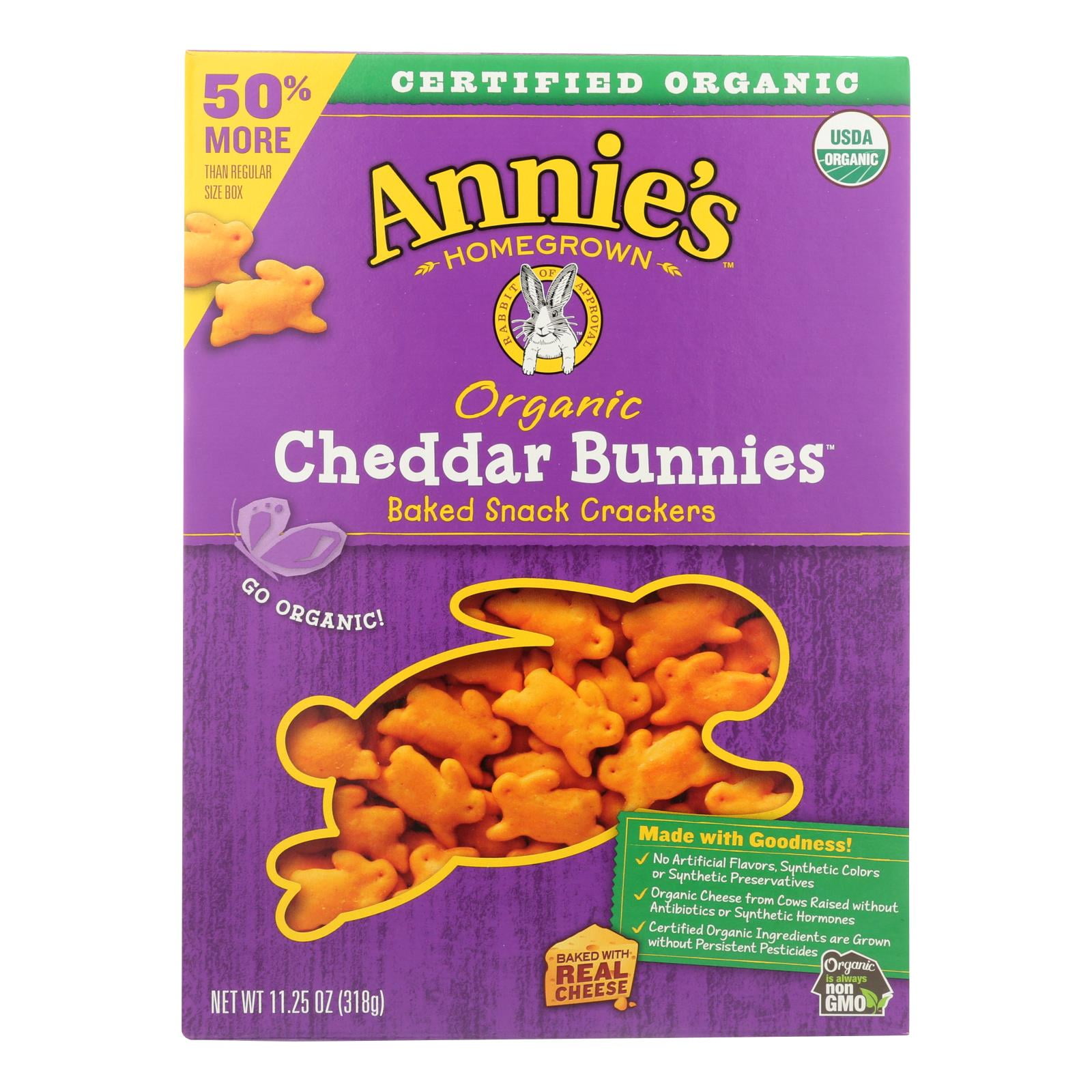(6 Pack) Annie's Organic Cheddar Bunnies Snack Crackers, 11.25 Oz ...
