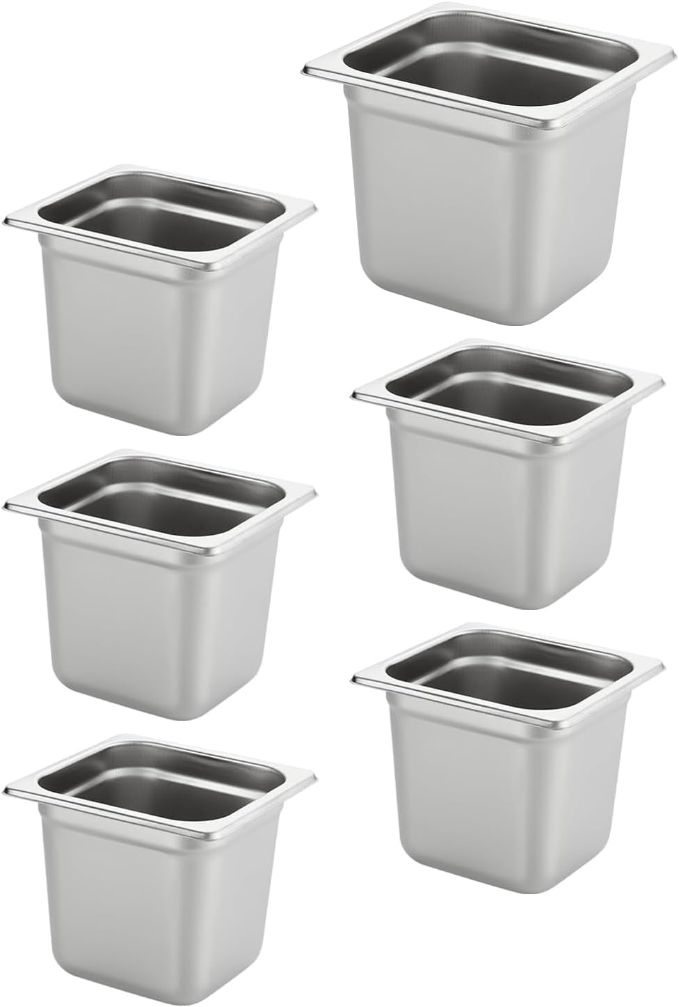6 Pack Anti-Jam Hotel Pans, 1/2 Size 2 1/2 Inch Deep, Commercial ...