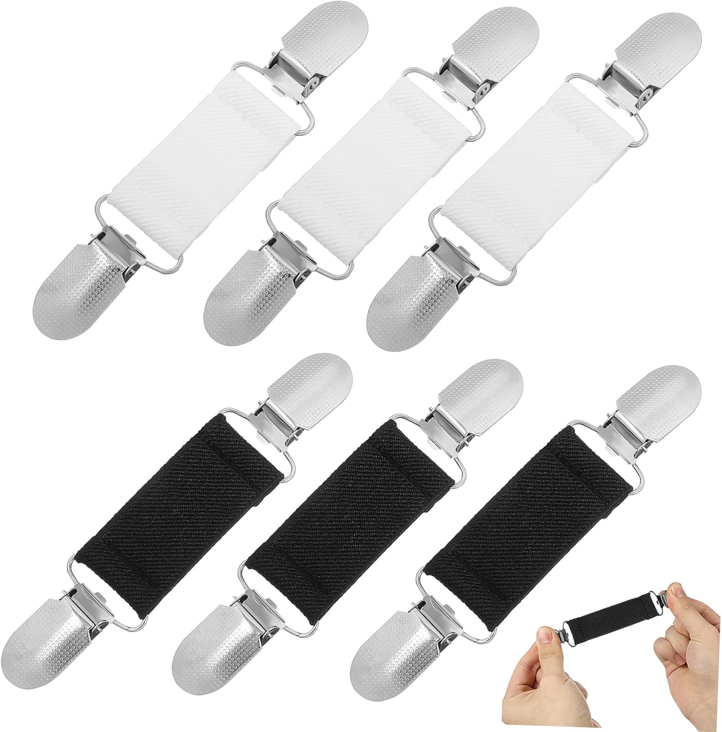 6-Pack Anti-Slip Bed Straps with Clips, Heavy-Duty Elastic Sheet ...