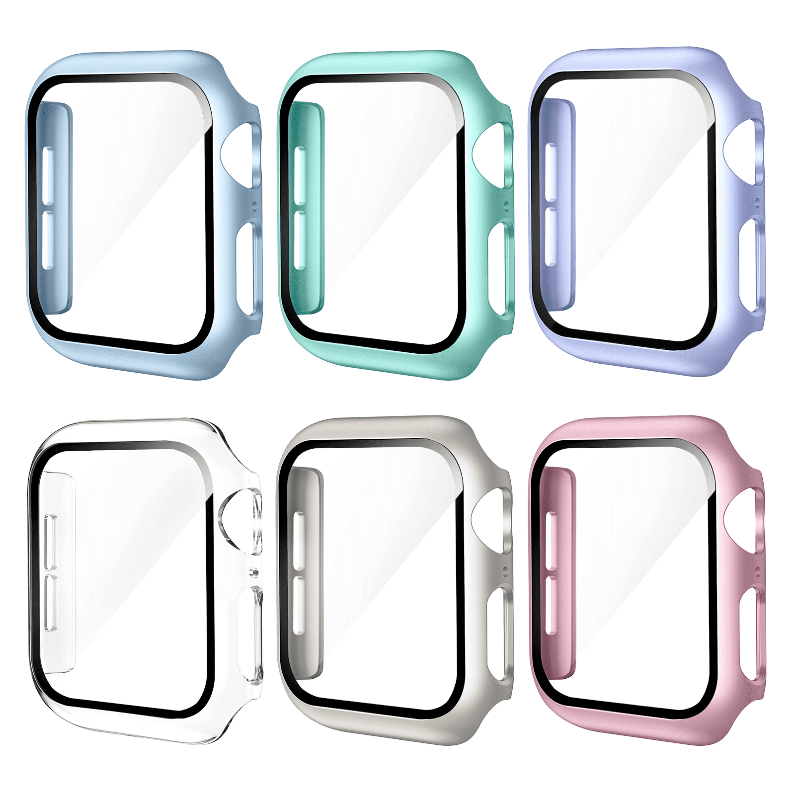 6 Pack Apple Watch Case for Series 4/5/6 40mm, Apple Watch Cover with ...