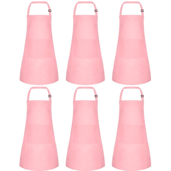 6 Pack Apron Bulk With 2 Pockets Adjustable Chef Artting Aprons For ...