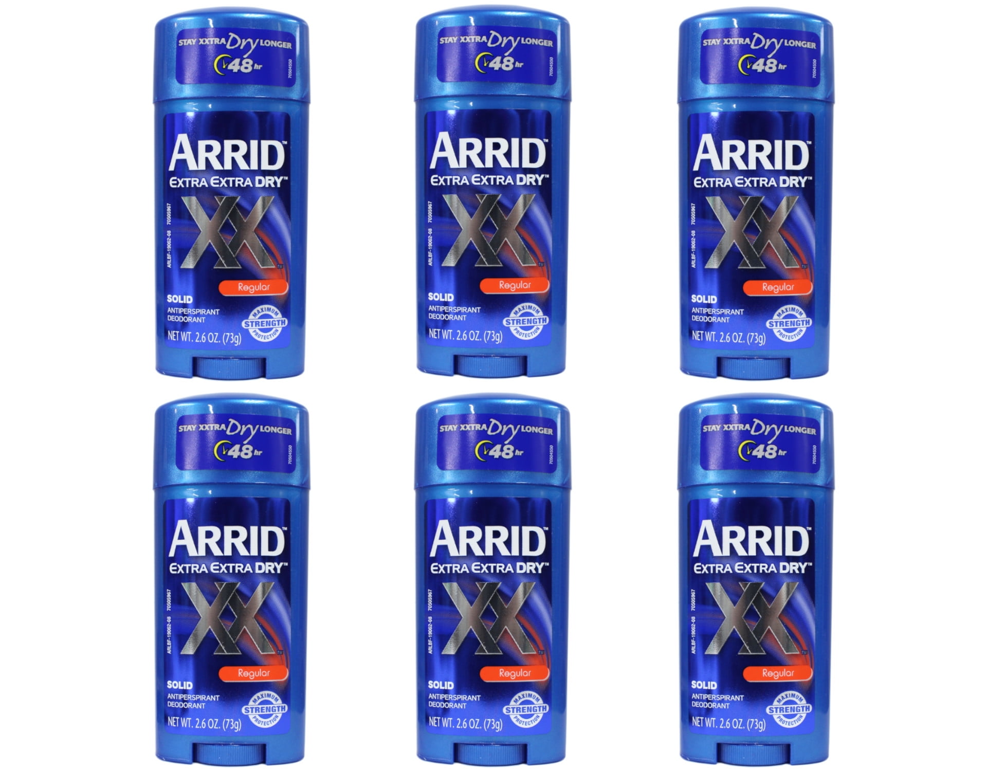 6 Pack - Arrid XX Regular Scent Extra Extra Dry Solid Anti-Perspirant ...