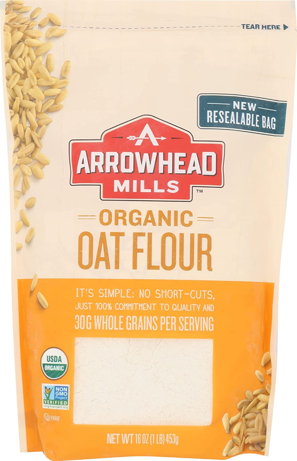 (6 Pack)Arrowhead Mills - Organic Oat Flour, 16 oz. - Walmart.com