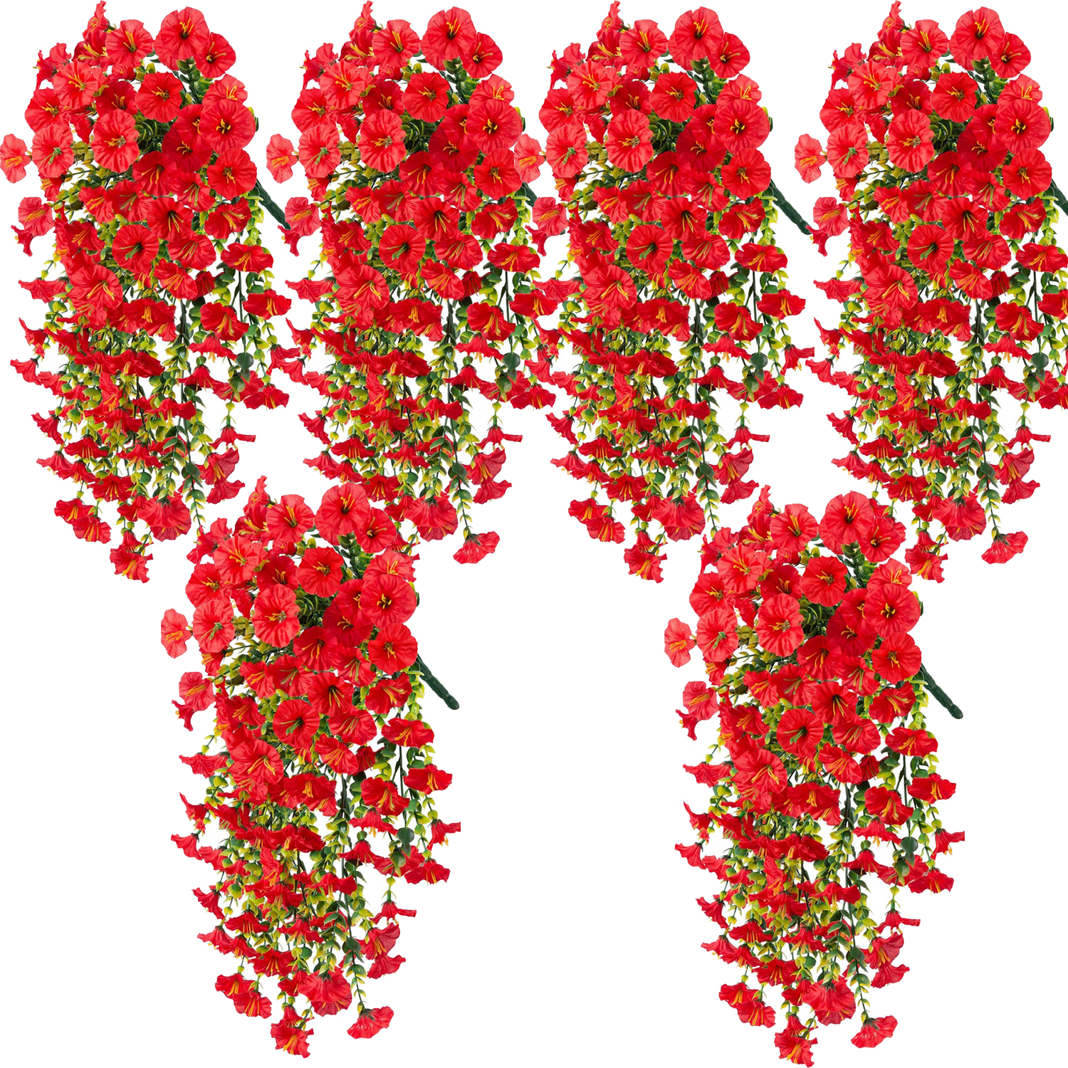 6 Pack Artificial Morning Glory Flowers, UV-Resistant Precisetrue ...