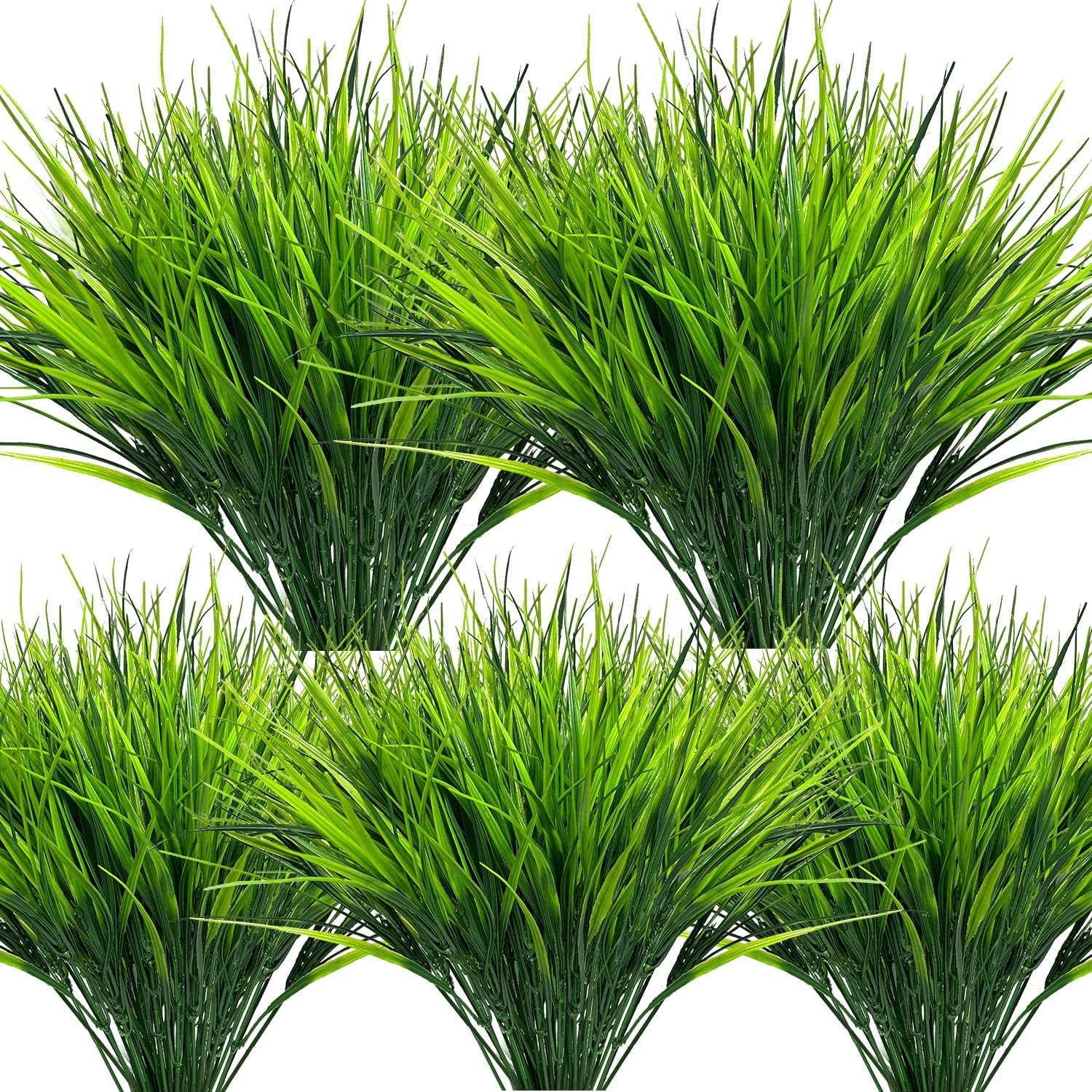 6 Pack Artificial Outdoor Plants UV Resistant 14" Fake Greenery Plastic ...