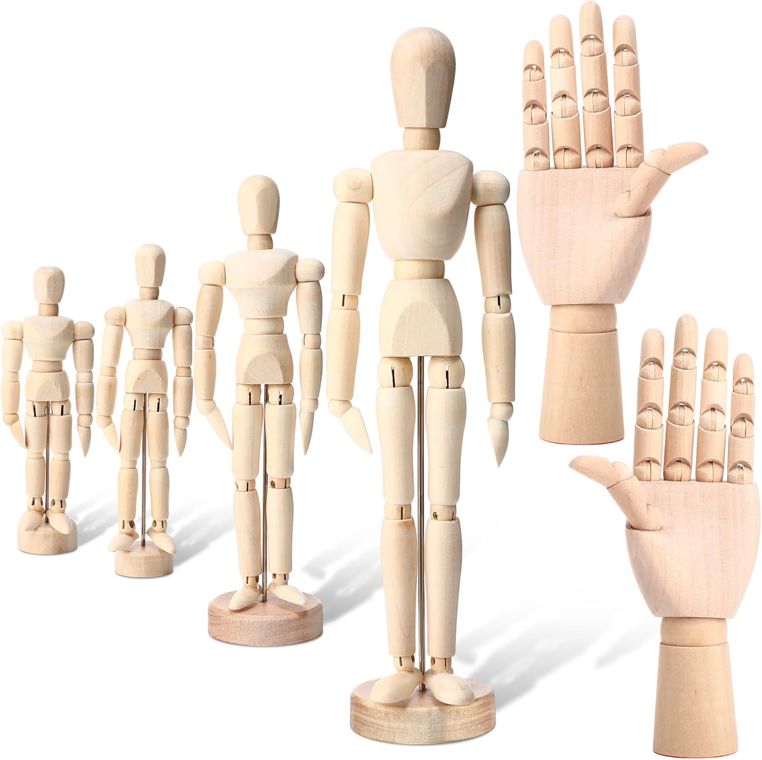 6 Pack Artist Wooden Mannequin 4.5'' 5.5'' 8'' 12''Artist Wooden ...