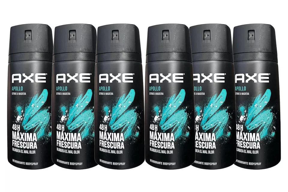 6 Pack Axe Apollo for Men Deodorant Body Spray, 150ml (5 oz) - Walmart.com