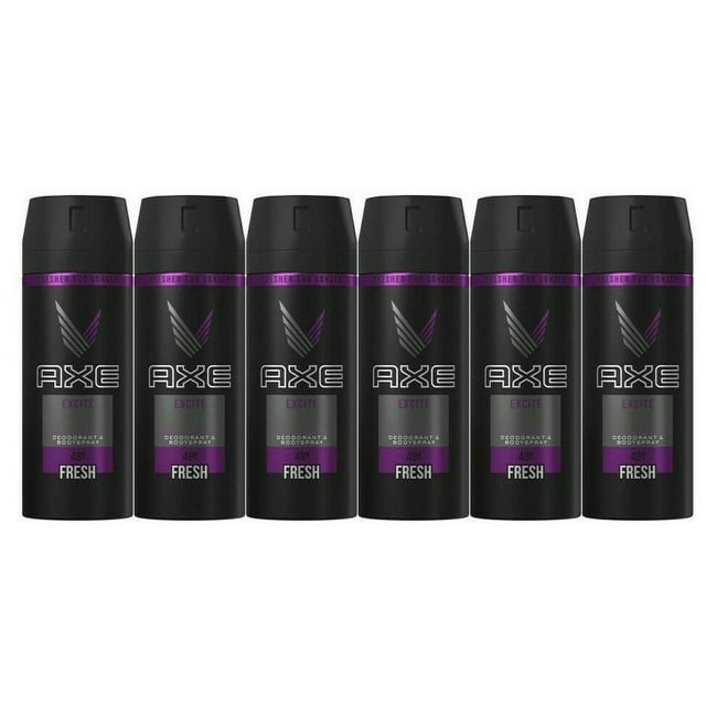 Axe Excite Men's Deodorant Body Spray, 6 Pack, 150ml each, 48-Hour ...