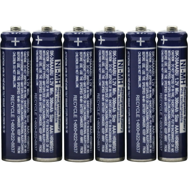 6-Pack BK-30AAABU Battery Pack for Panasonic Cordless Phone - Walmart.com