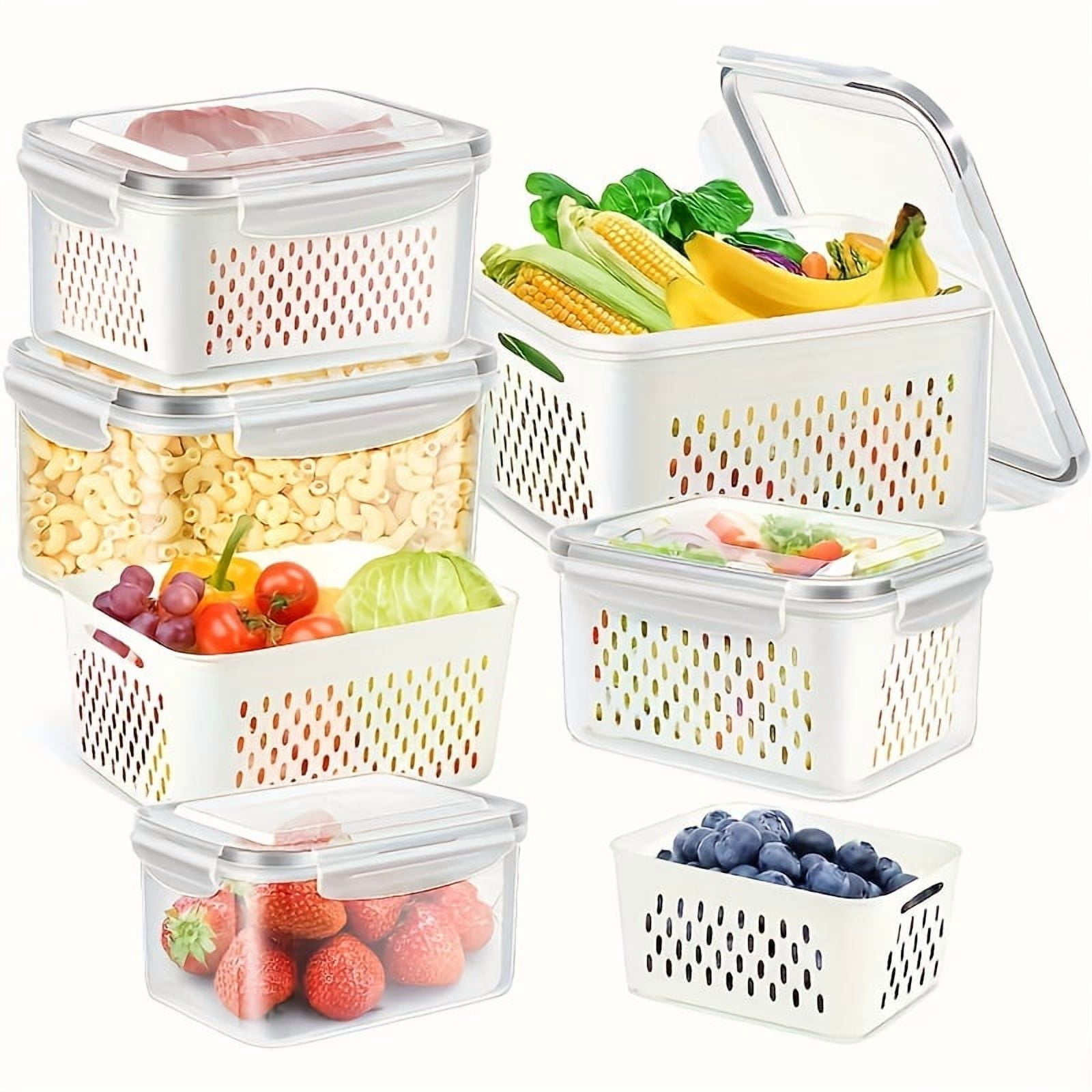 6-Pack BPA-Free Food Storage Containers with Lids - Stackable Fridge ...