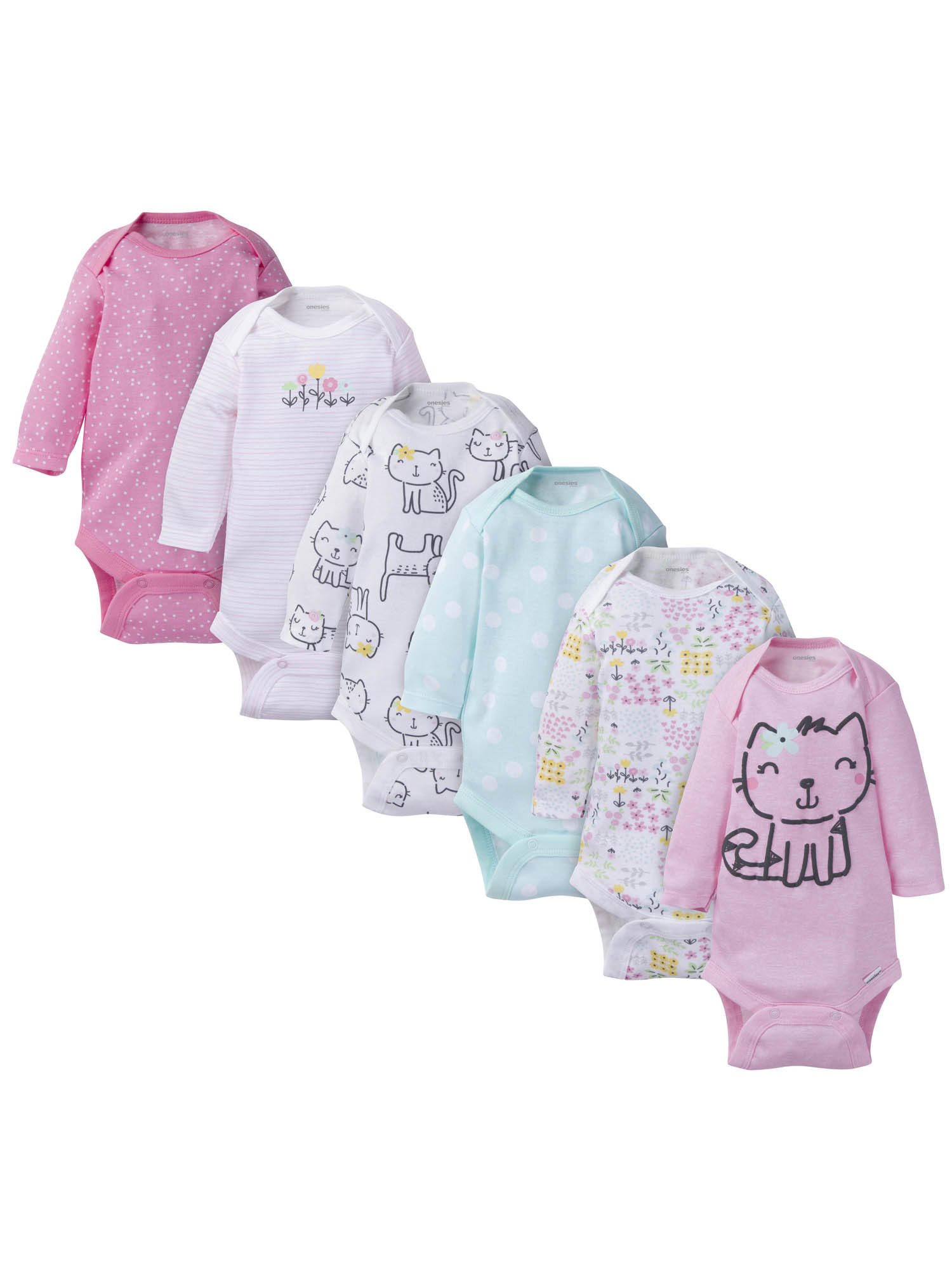Touched by Nature Baby Girl Organic Cotton Long-Sleeve Gowns 3pk, Bird ...