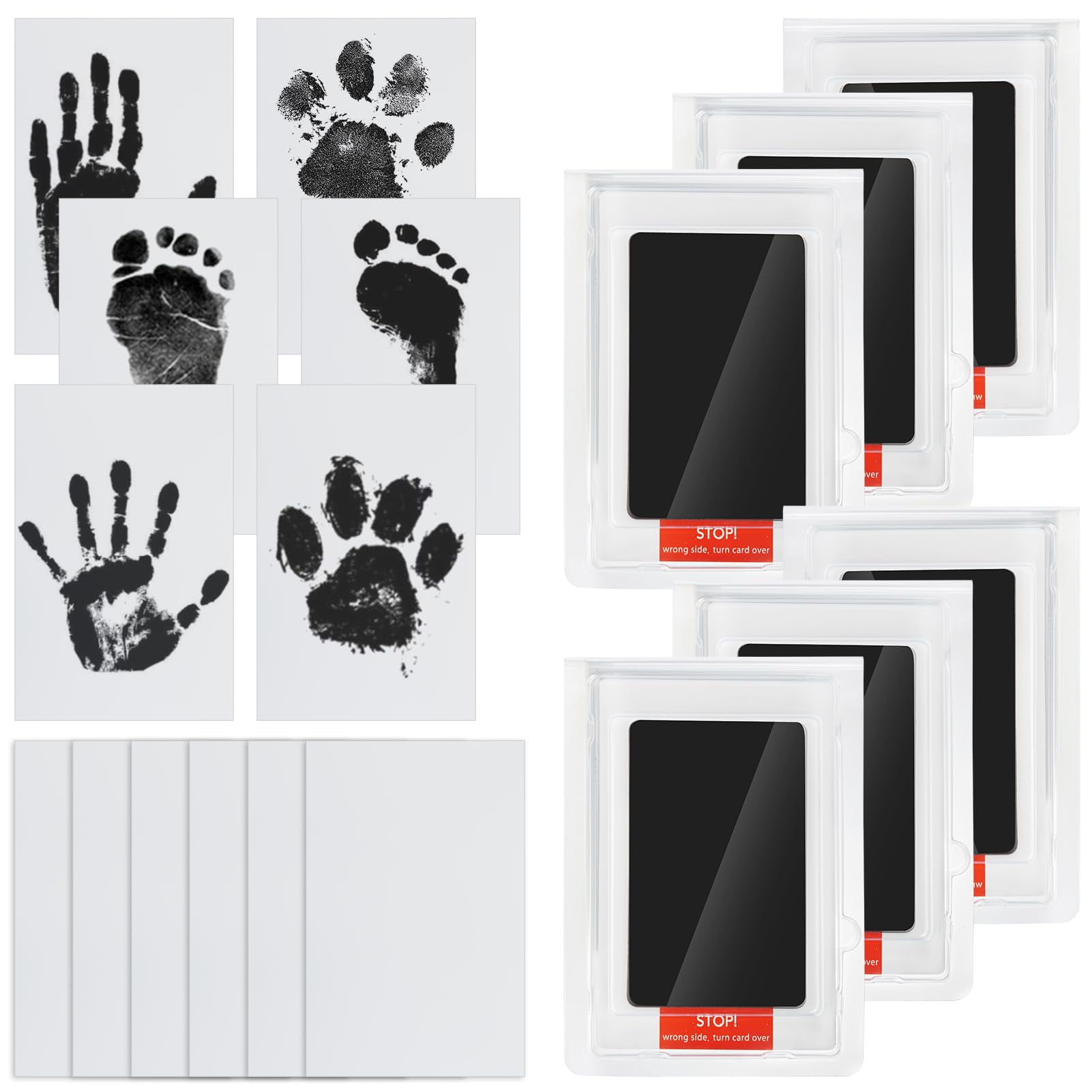 6-Pack Baby Inkless Hand and Footprint Kit, Ink Pad Paw Print kit for ...
