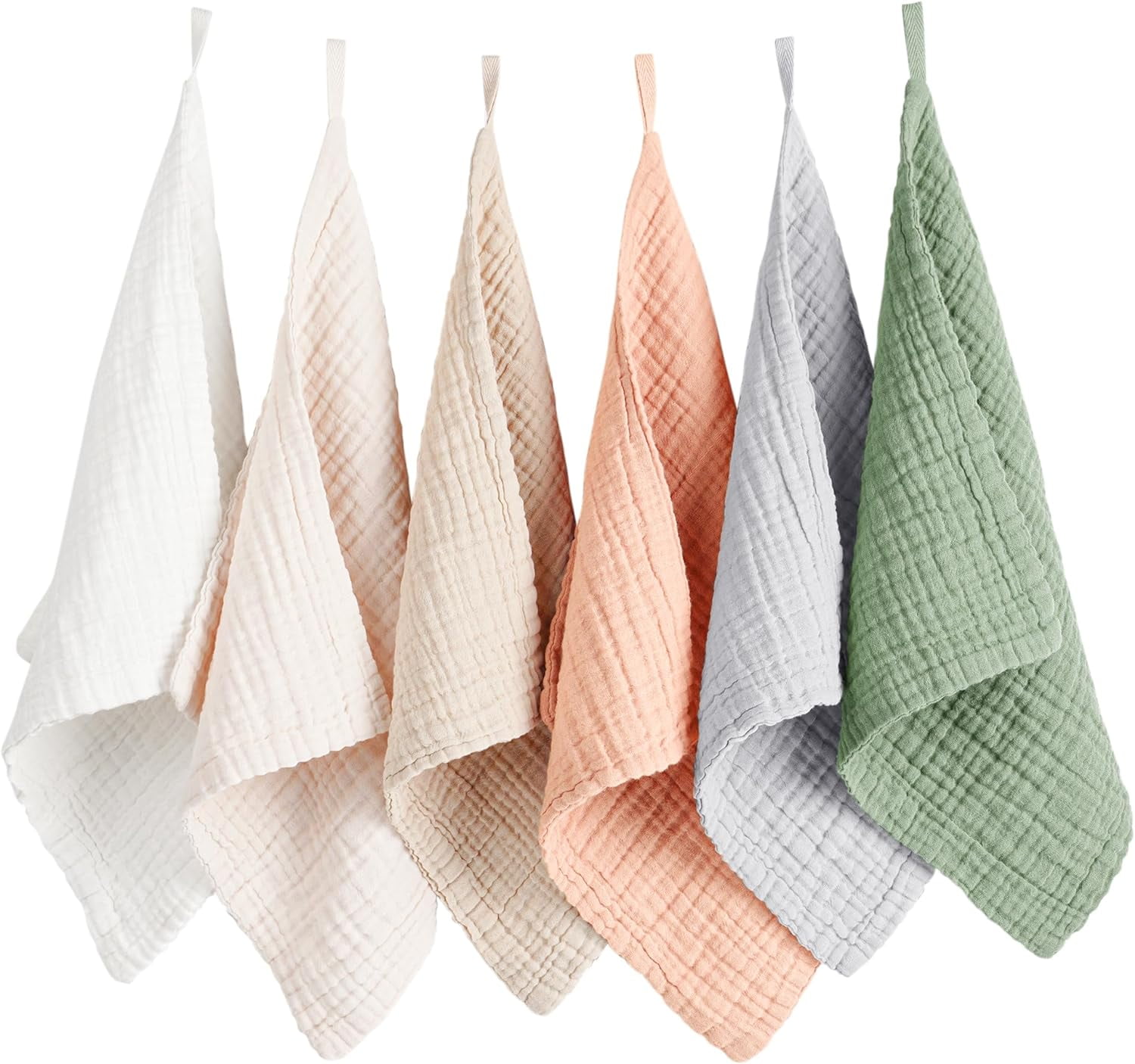 6 Pack Baby Muslin Washcloths for Unisex 100% Cotton Wash Cloth Set for ...